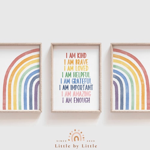 Positive Affirmation Set of 3 Prints Watercolor Butterfly - Etsy