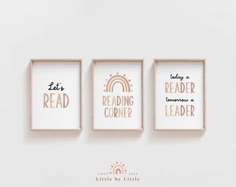 Today a Reader Tomorrow a Leader Kids Wall Art - Etsy Sweden