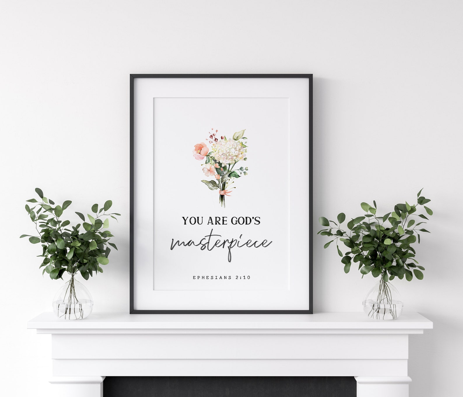 You are god's masterpiece Bible Verse Wall Art Ephesians | Etsy
