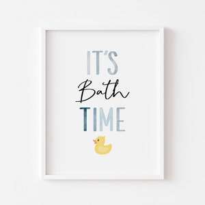 Blue Watercolor Kids Bathroom Signs, Children's Washroom Kids Bathroom ...