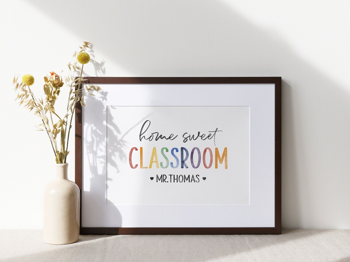 Home Sweet Classroom Sign With Teacher Name Custom Classroom | Etsy