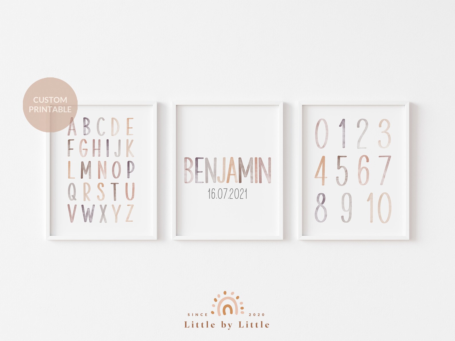 Set of 3 Prints Custom Baby Name Personalized Baby Name | Etsy