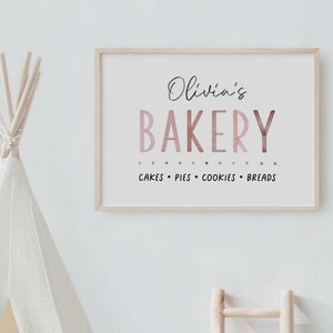 Kids Bakery Sign, Custom Play Kitchen Sign, Bake Shop Sign ...