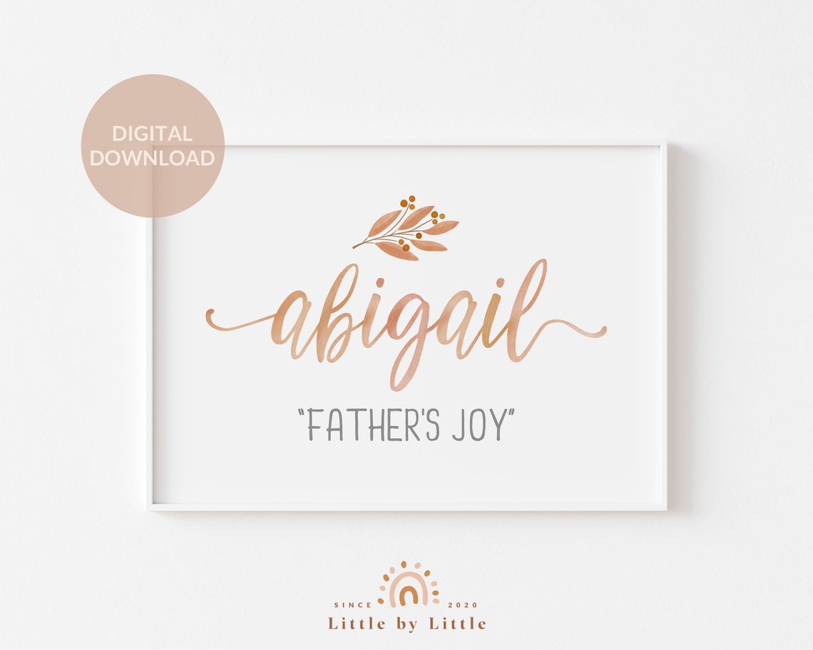 Abigail Name Meaning Print Abigail Name Art Baby Shower | Etsy