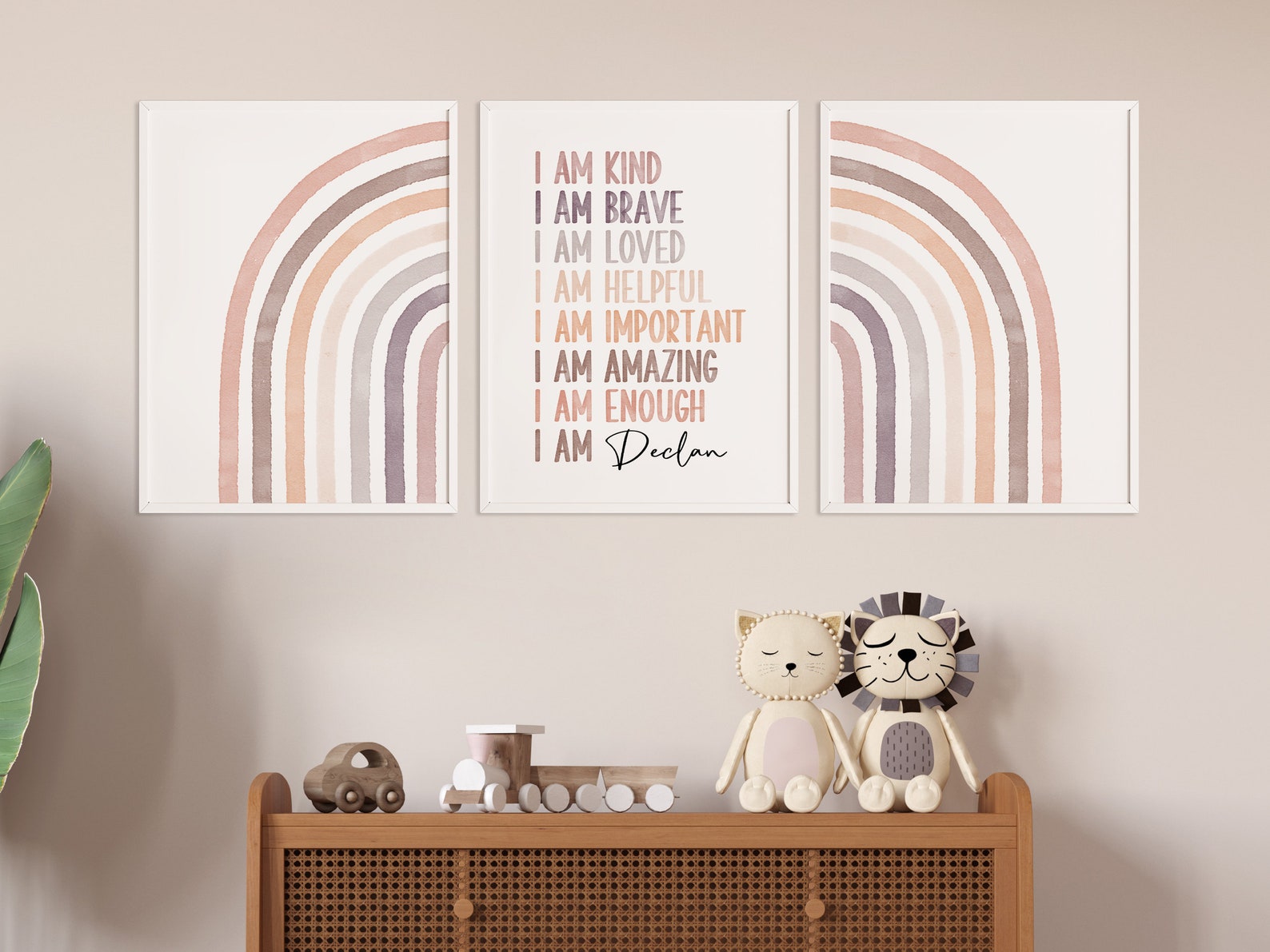 Neutral Kids Affirmation Wall Art, SET of 3 Custom Kids Affirmations ...