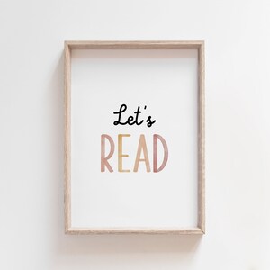 Boho Reading Corner Sign, Let's Read, Today a Reader Tomorrow a Leader ...