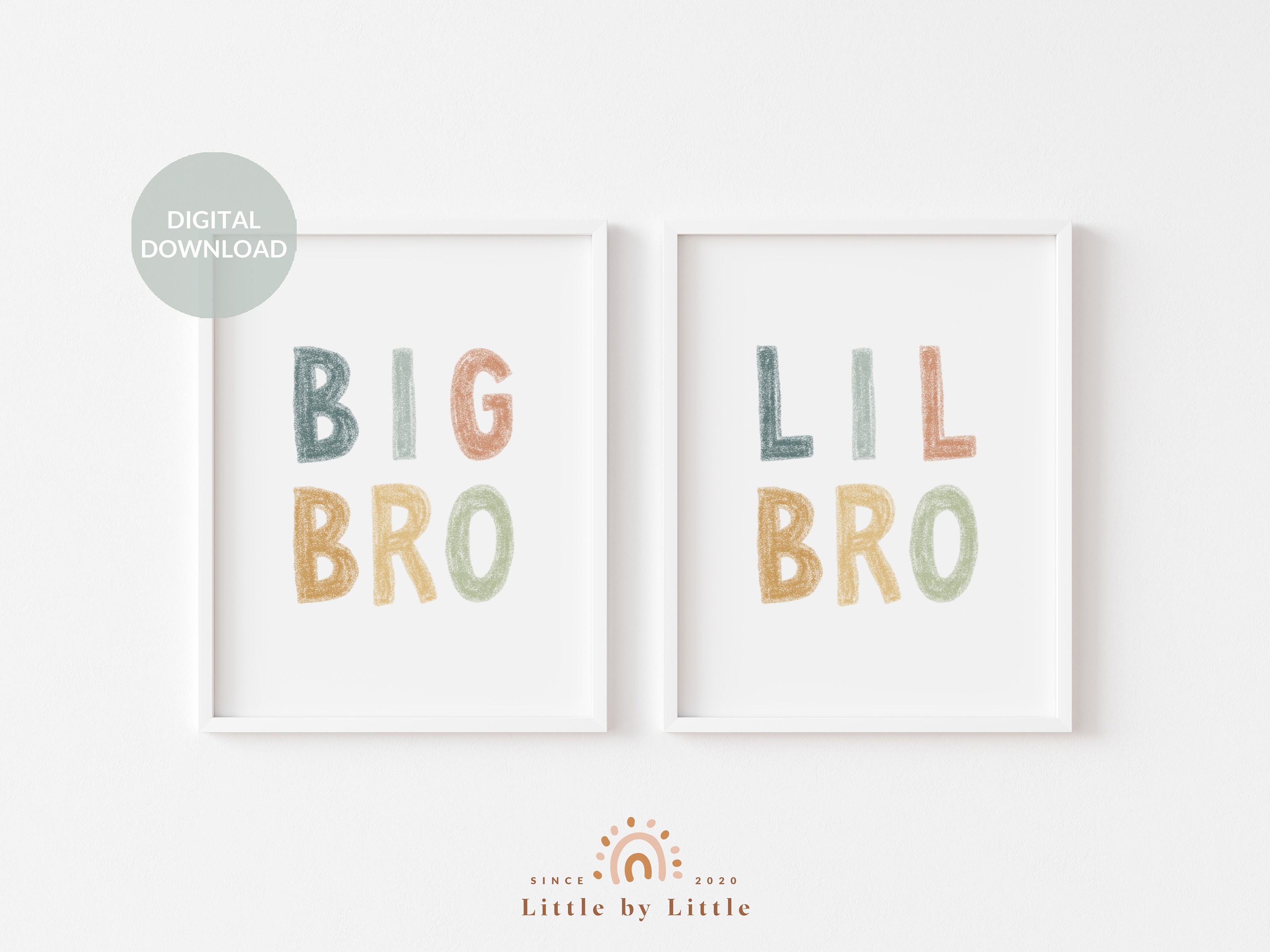 Big Bro Lil Bro Print Set: Pastel Boys Room Decor (digital Download) - Etsy
