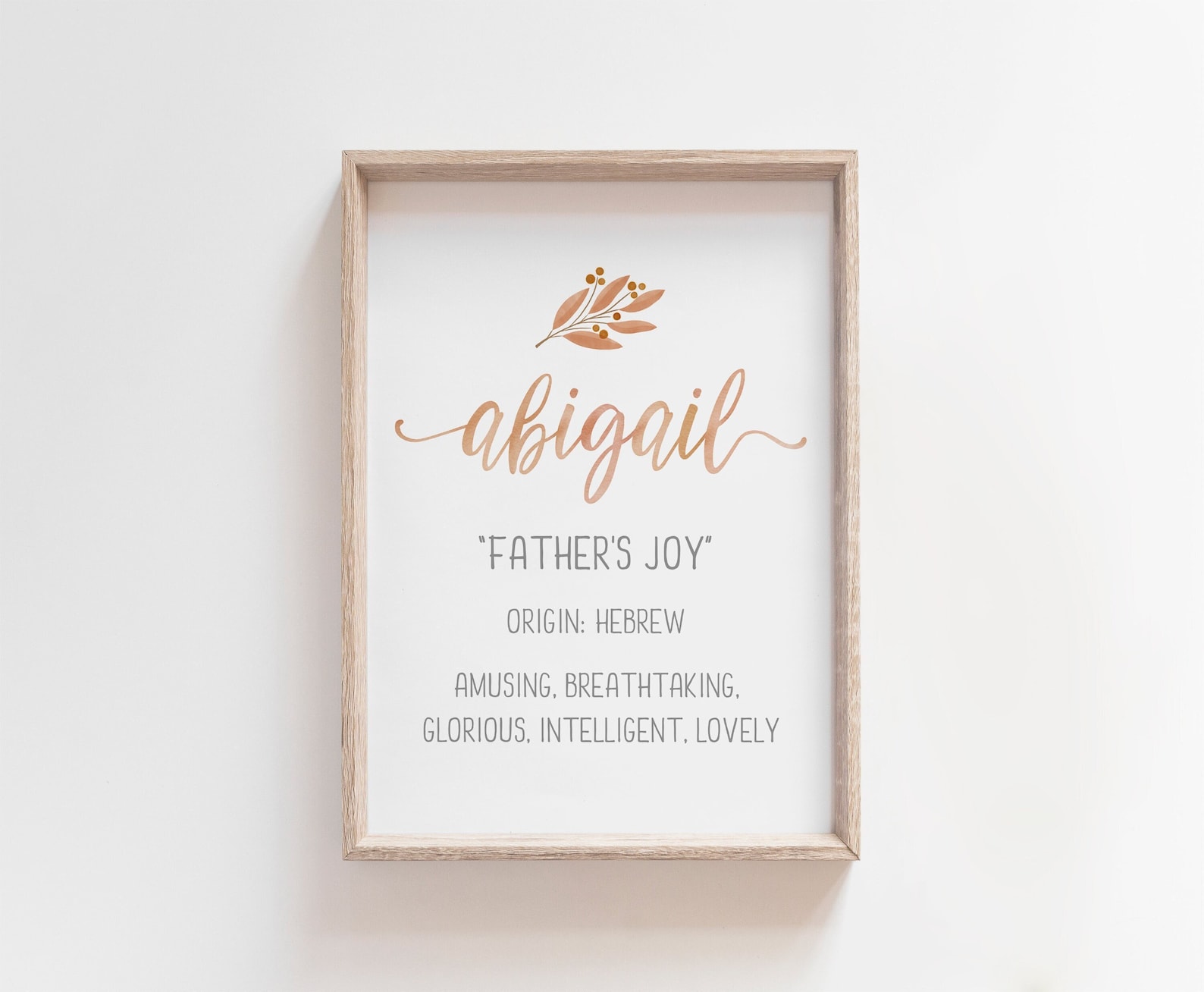 Abigail Name Meaning Print Abigail Name Art Baby Shower | Etsy