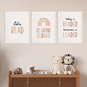 Boho Reading Corner Sign, Let's Read, Today a Reader Tomorrow a Leader ...