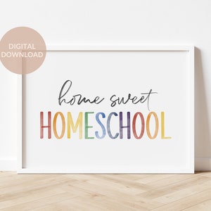 Home Sweet Homeschool, Homeschool Sign, Colorful Homeschool Decor ...