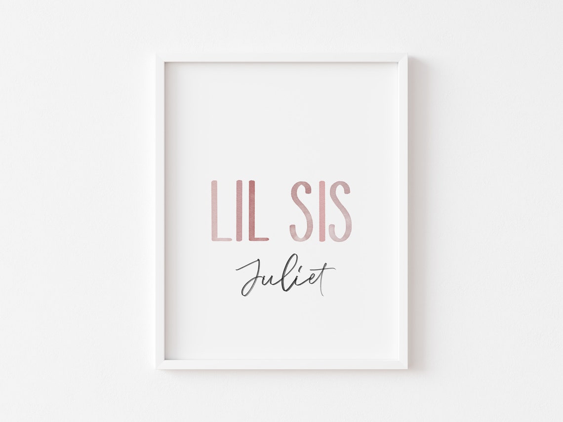 Set of 3 Blush Pink Sister Prints Custom Sister Name Sister | Etsy