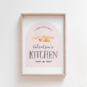 Custom Watercolor Play Kitchen Sign, Personalized Gift for Little Girl ...