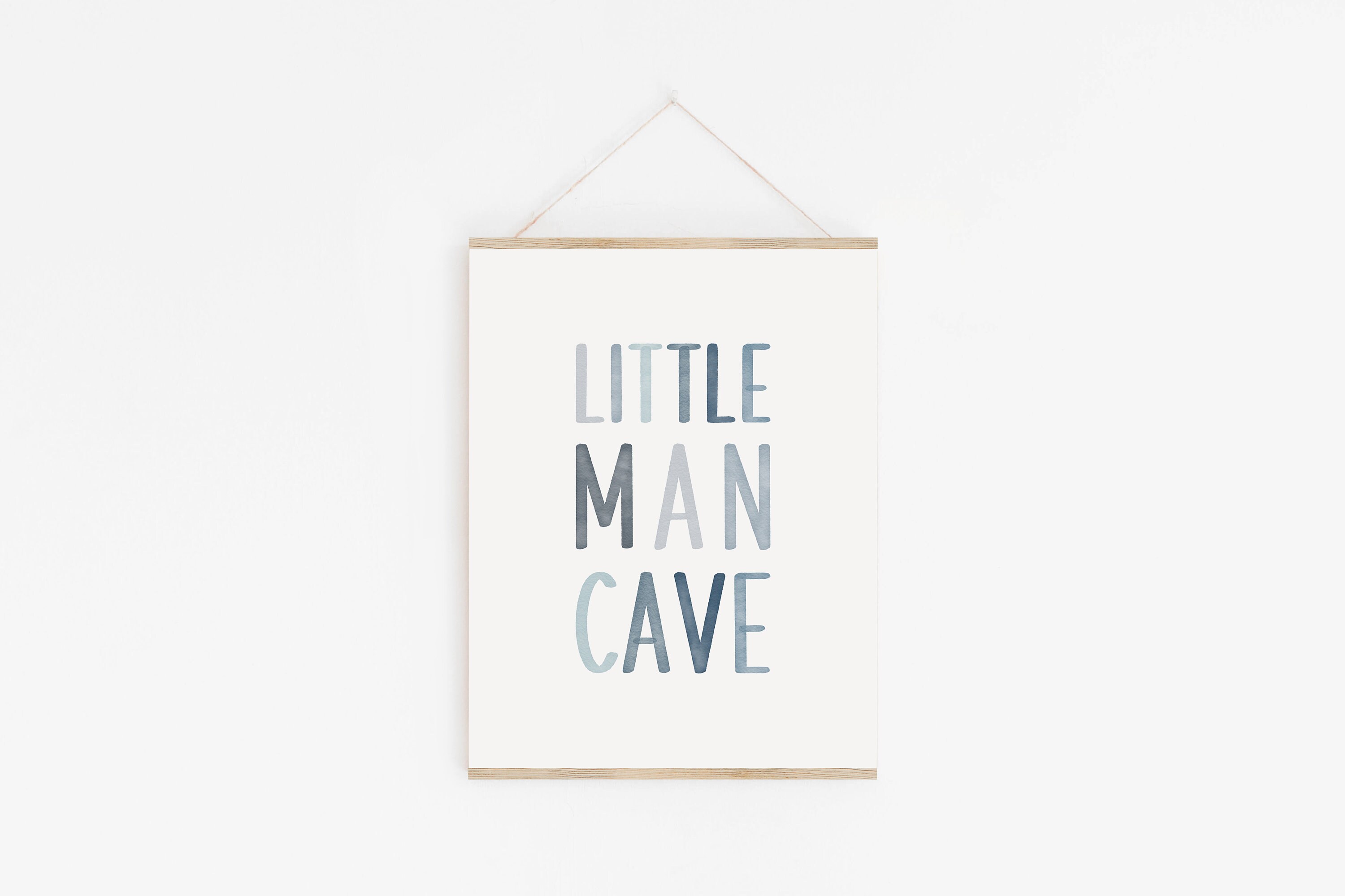 Blue Watercolor Little Man Cave Sign: Boys Nursery Decor (digital ...