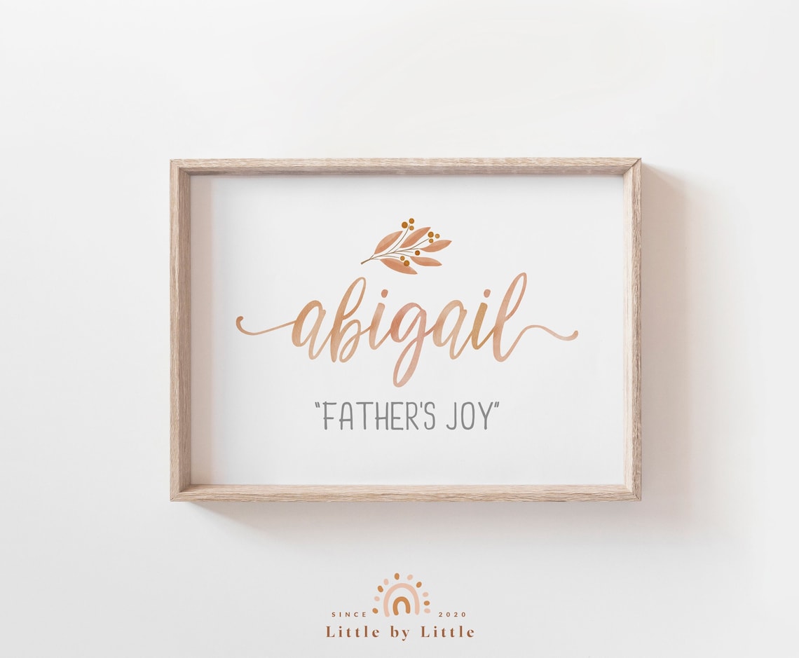 Abigail Name Meaning Print Abigail Name Art Baby Shower | Etsy