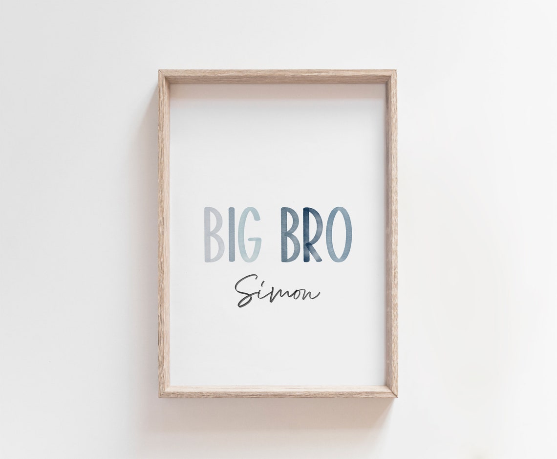 Custom Big Bro Lil Bro Print SET of 2 Prints Custom Brother | Etsy