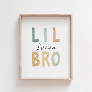 Set of 2 Custom Brother Name Sign, BIG Bro LIL Bro, Boys Room Decor ...
