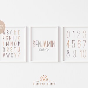 Set of 3 Prints, Custom Baby Name, Personalized Baby Name Print ...