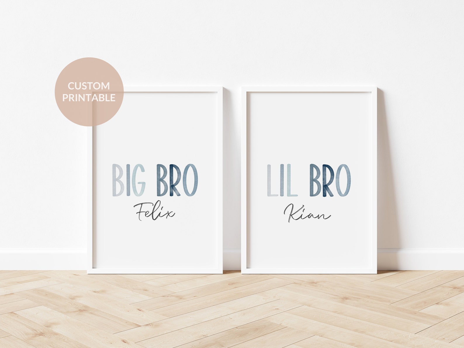 Custom Big Bro Lil Bro Print SET of 2 Prints Custom Brother - Etsy