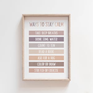 Calming Corner Posters Bundle, Set of 6 Prints, Neutral Watercolor ...