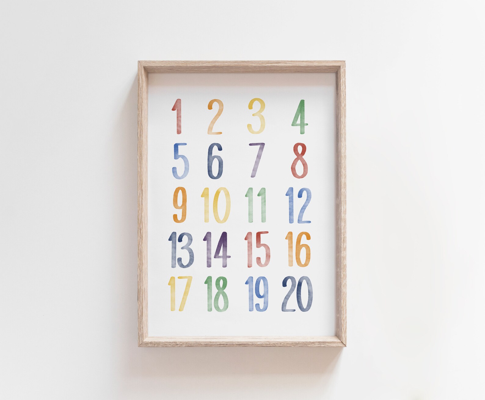 Watercolor Alphabet Number Week Shapes SET of 4 Prints | Etsy