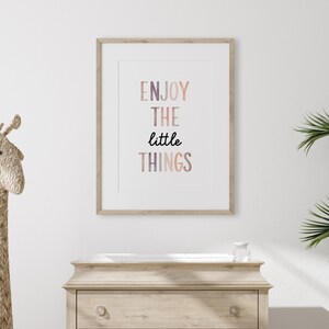 Enjoy the Little Things Printable Wall Art, Neutral Watercolor ...