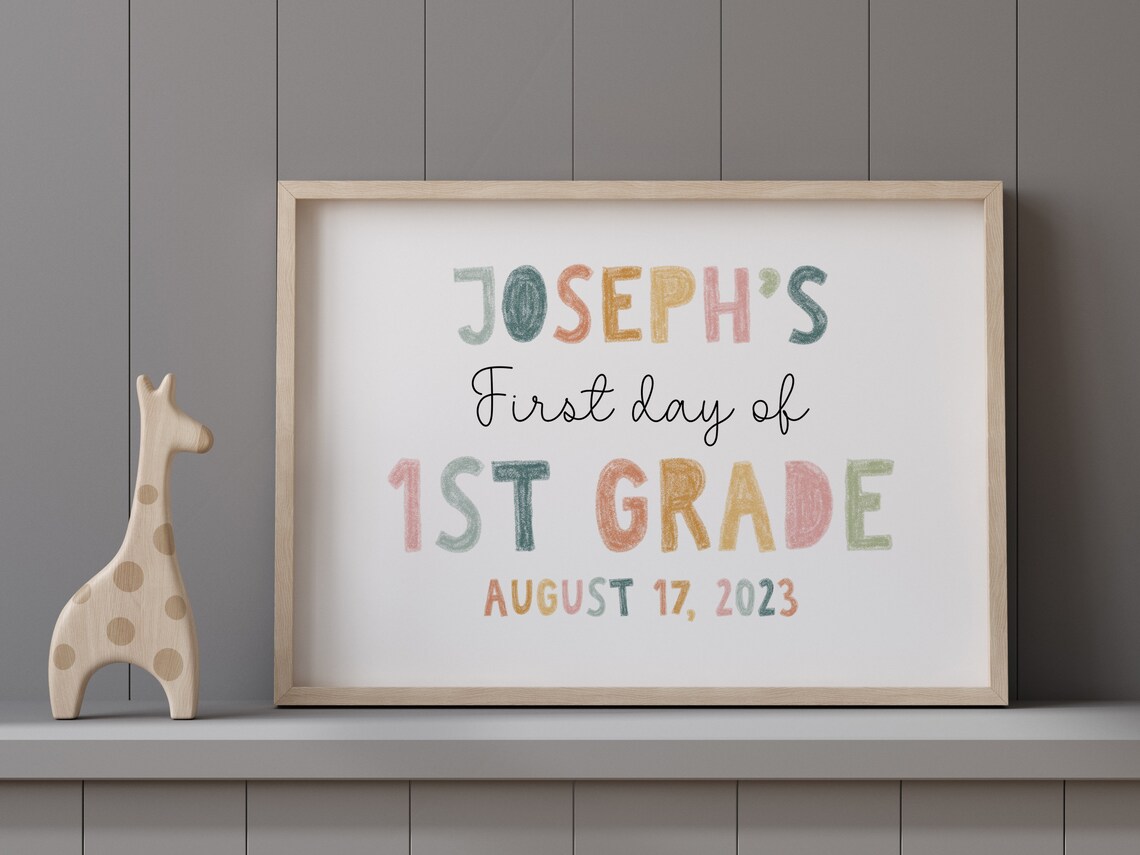 Custom Back to School Sign, First Day of School, Printable Photo Prop ...
