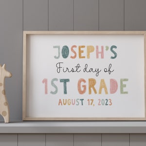 Custom Back to School Sign, First Day of School, Printable Photo Prop ...