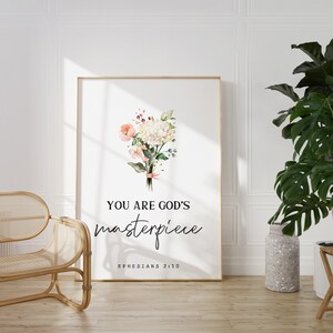 You Are God's Masterpiece, Bible Verse Wall Art, Ephesians 2:10 ...