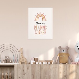 Custom Reading Corner Sign, Boho Watercolor, Reading Corner Decor ...