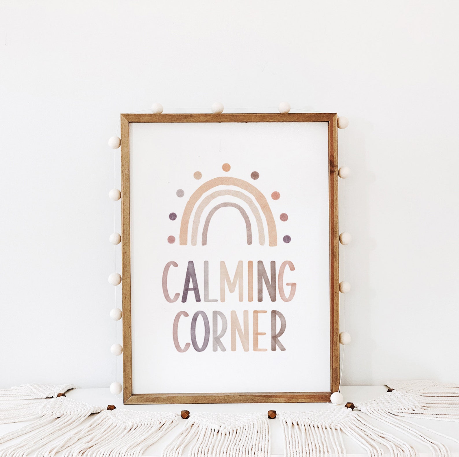Calming Corner Poster Calm Corner Sign Neutral Watercolor - Etsy