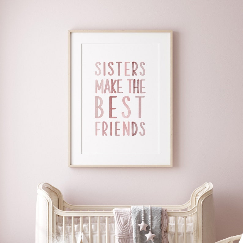 Blush Pink Watercolor Sisters Make the Best Friends Pink - Etsy