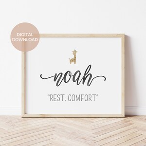 Noah Name Art, Noah Name Meaning Print, Baby Shower Gift, Boys Room ...