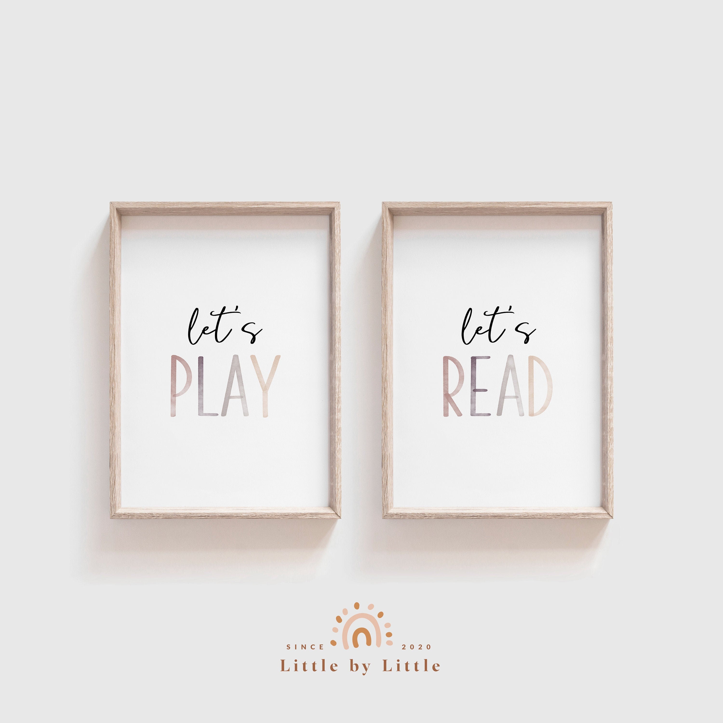 SET of 2 Prints Let's Play Let's Read Play Read Wall | Etsy