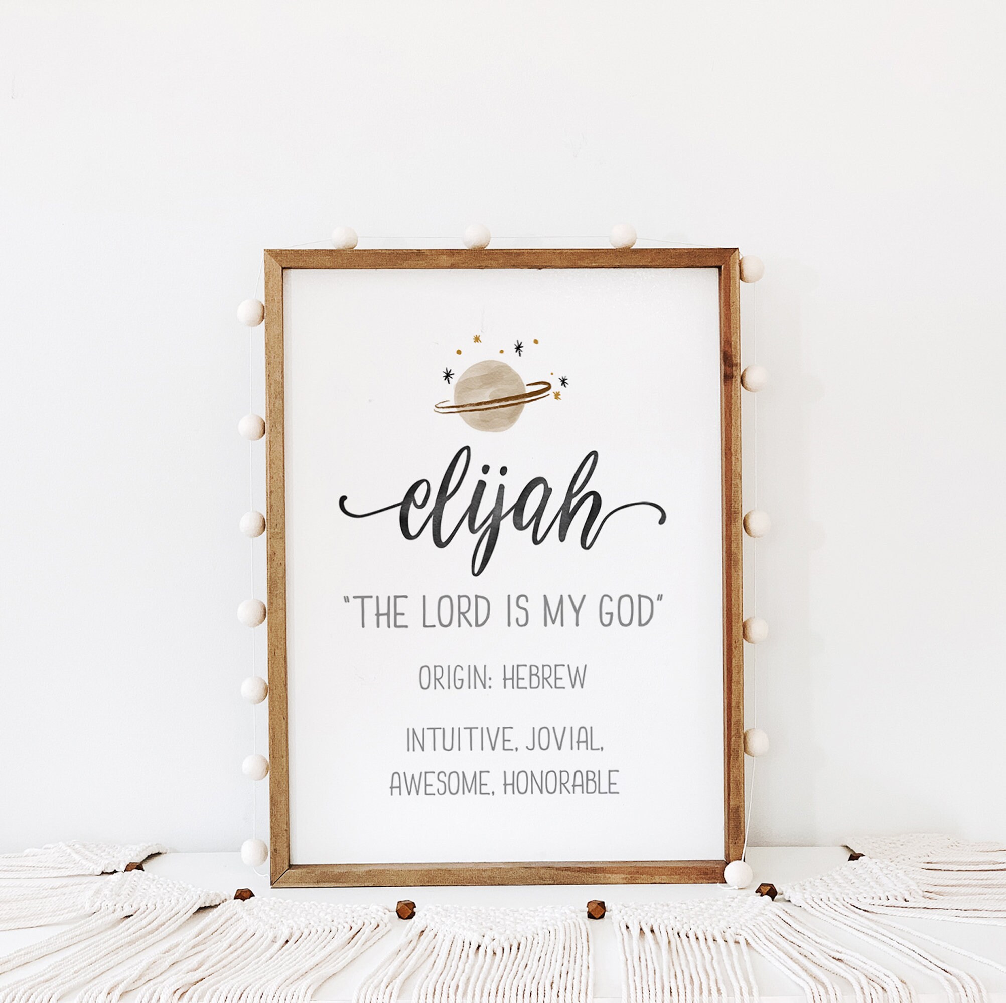 Elijah Name Meaning Print: Boys Nursery Decor (digital Download) - Etsy