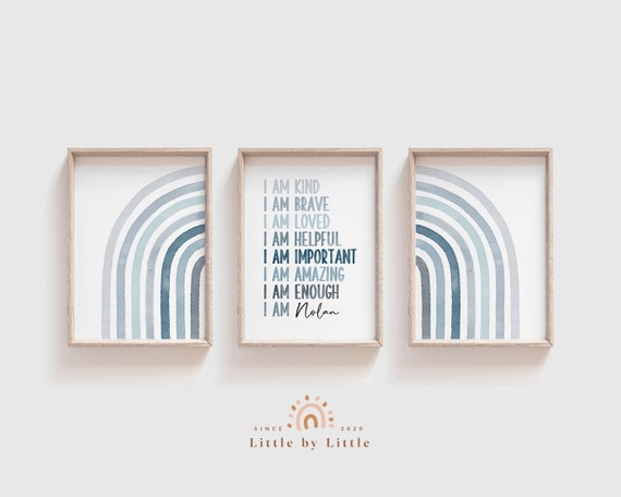 SET of 3 Kids Affirmation Wall Art Custom Kids Affirmations - Etsy