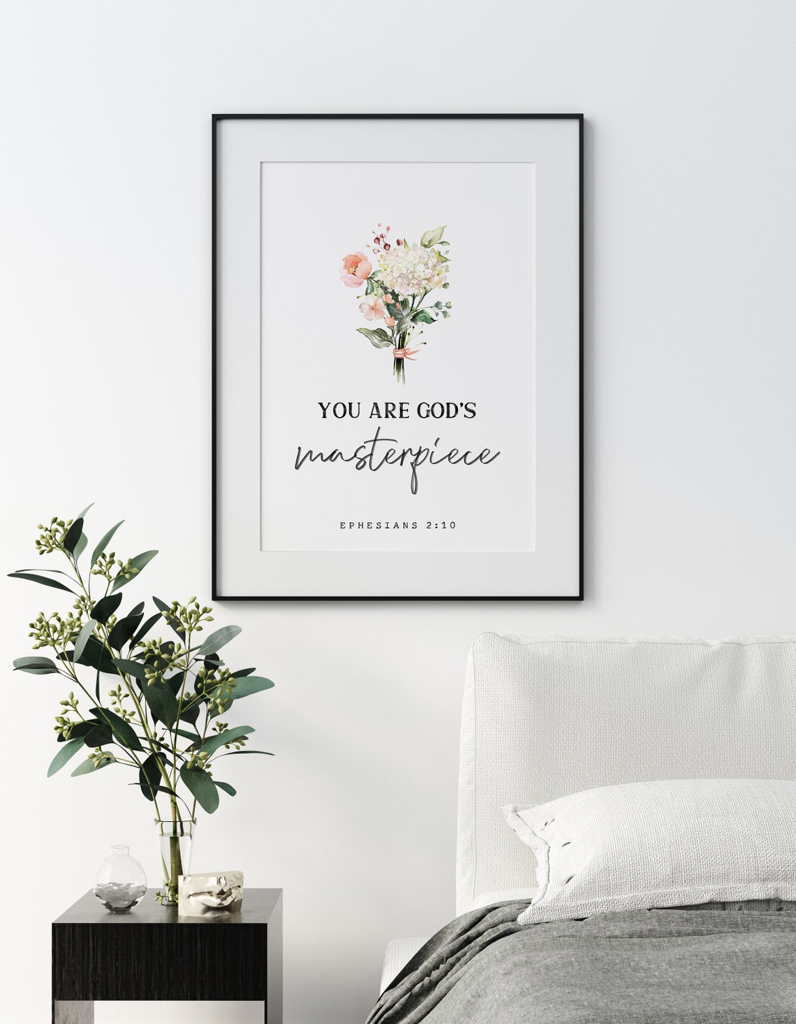 You are god's masterpiece Bible Verse Wall Art Ephesians | Etsy