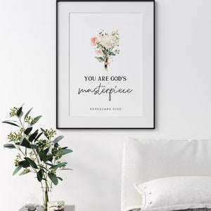 You Are God's Masterpiece, Bible Verse Wall Art, Ephesians 2:10 ...