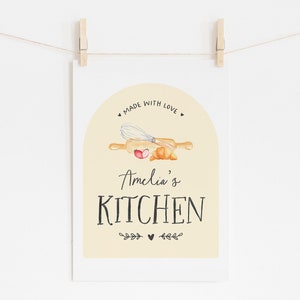 Custom Watercolor Play Kitchen Sign, Personalized Gift for Little Girl ...