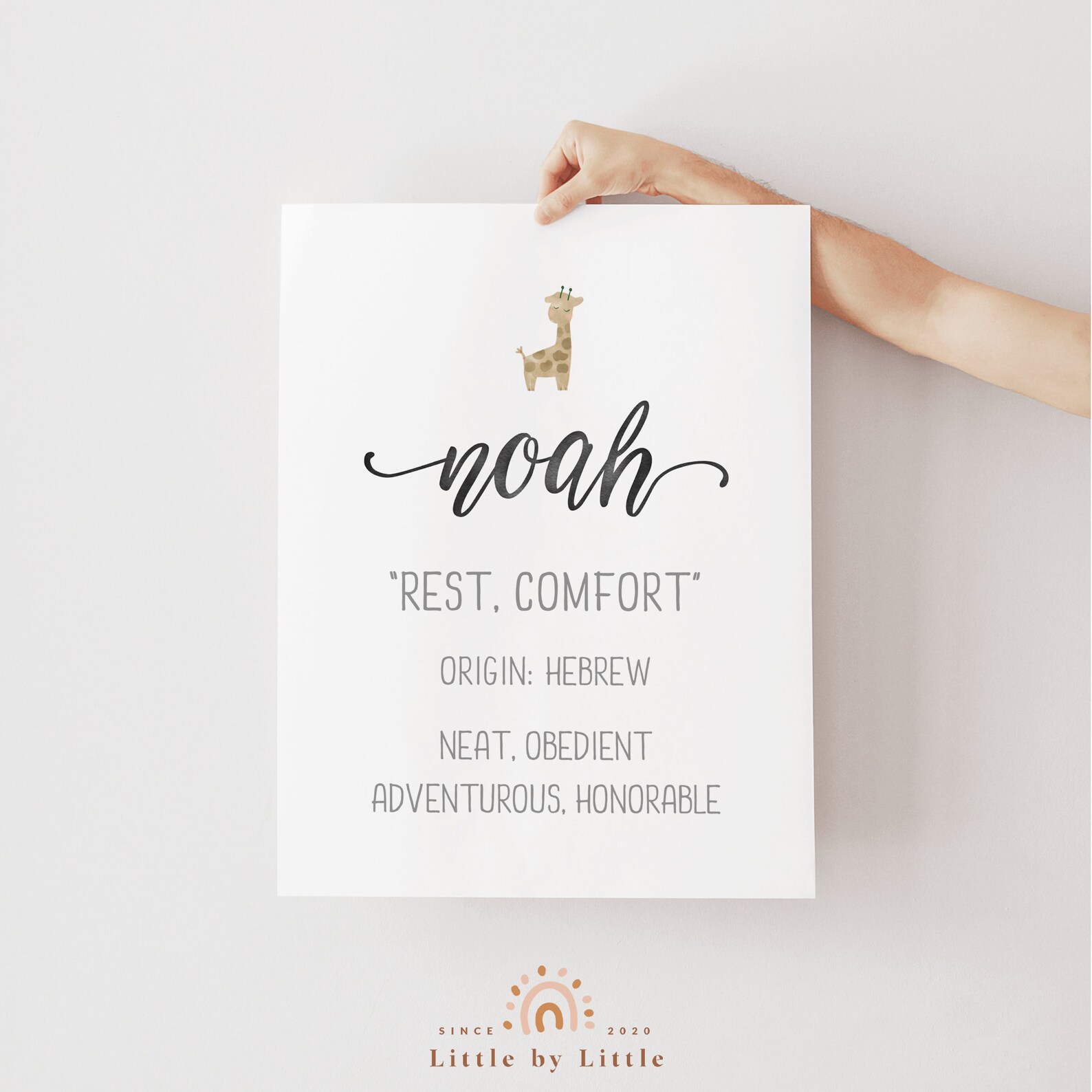 Noah Name Meaning Print: Giraffe Nursery Decor (digital Download) - Etsy