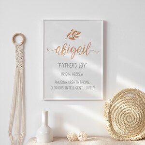 Abigail Name Meaning Print, Abigail Name Art, Baby Shower Gift, Girls ...