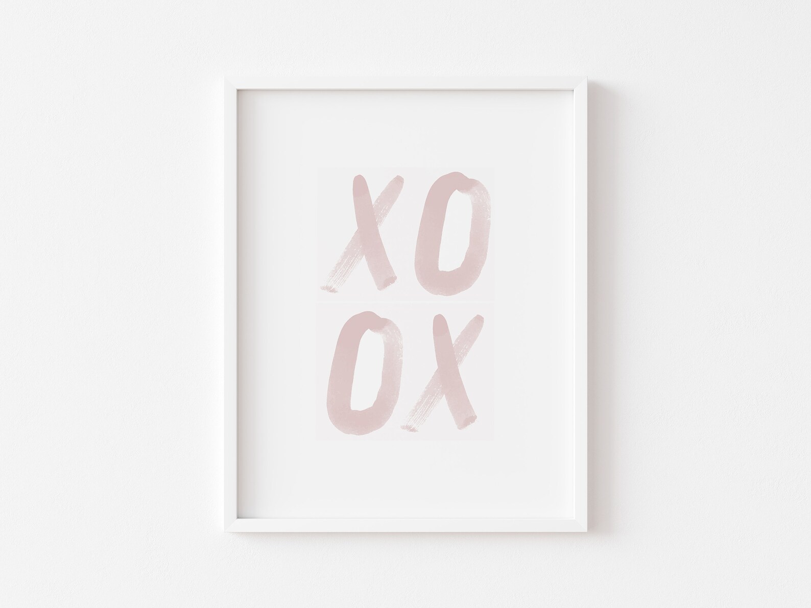 Set of 2 Love Prints Blush Pink XOXO Print Watercolor | Etsy