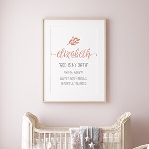 Elizabeth Name Meaning Print, Elizabeth Name Art, Baby Shower Gift ...