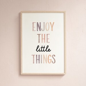 Enjoy the Little Things Printable Wall Art, Neutral Watercolor ...