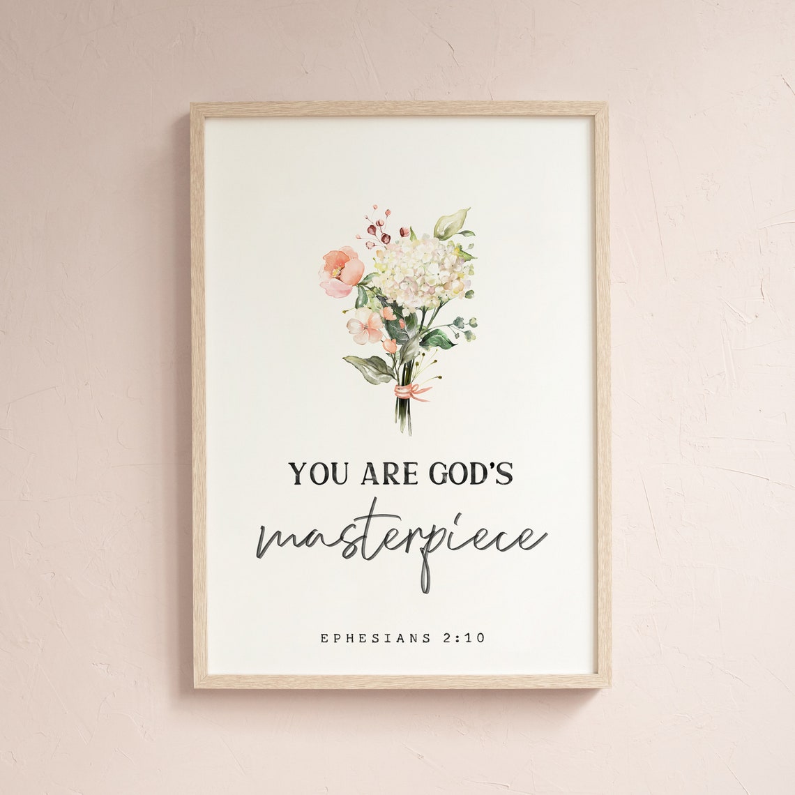 You are god's masterpiece Bible Verse Wall Art Ephesians | Etsy