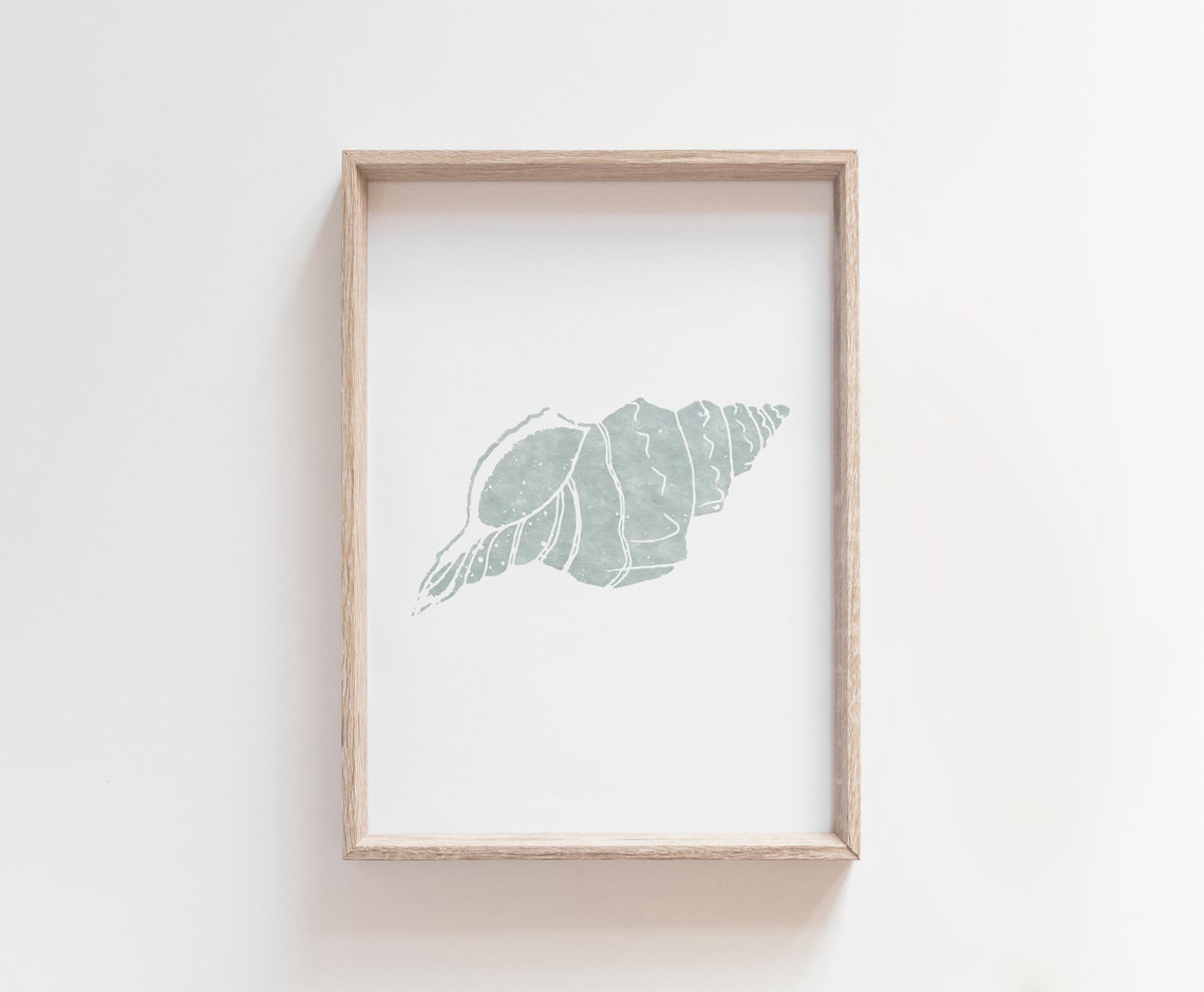 SET of 4 Prints Sea Shell Printable Nautical Nursery Decor - Etsy