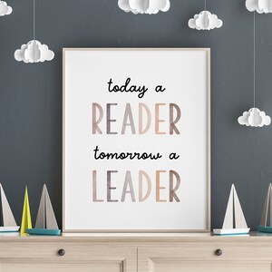 Today a Reader, Tomorrow a Leader, Boho Classroom Decor, Neutral ...