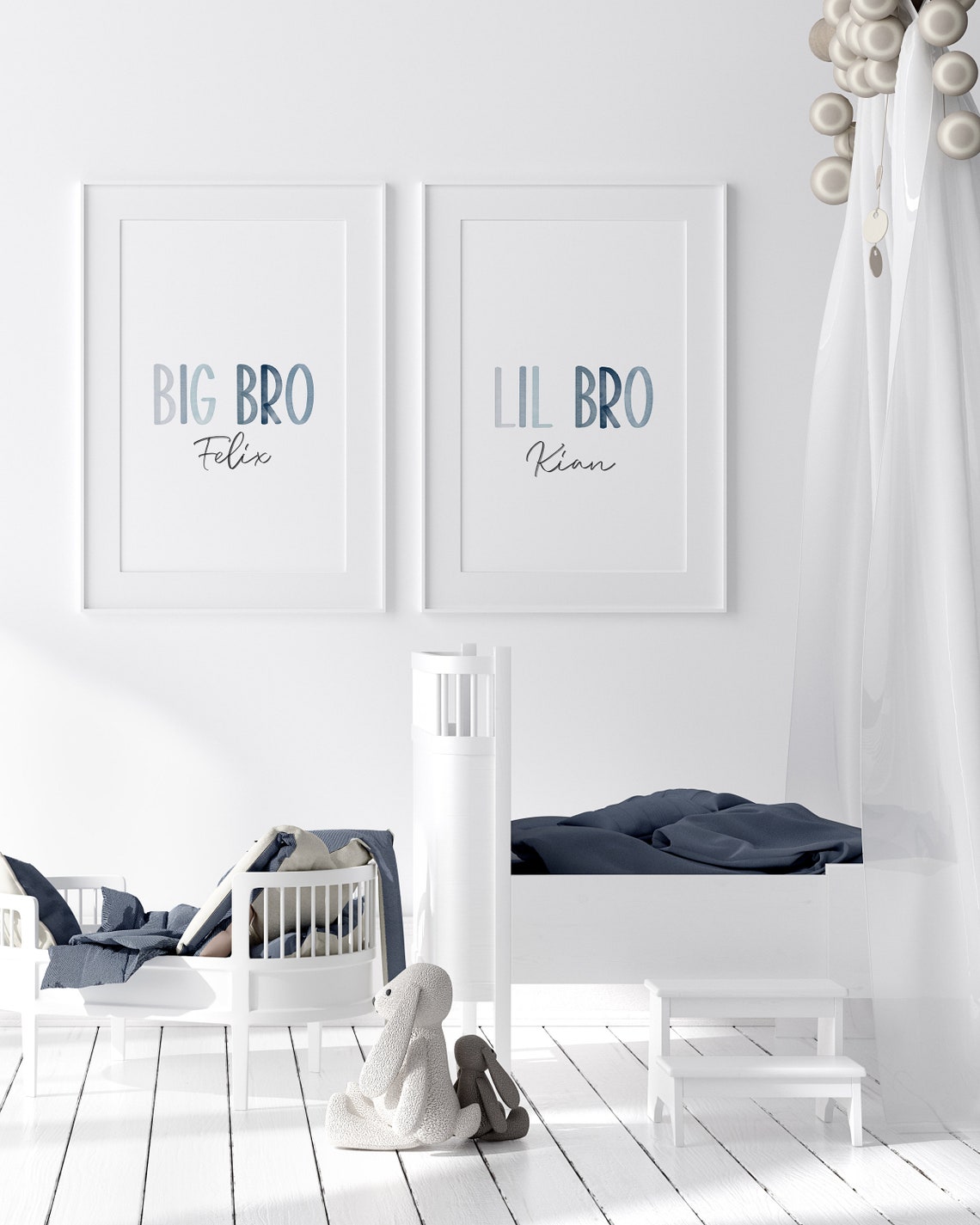 Custom Big Bro Lil Bro Print SET of 2 Prints Custom Brother | Etsy