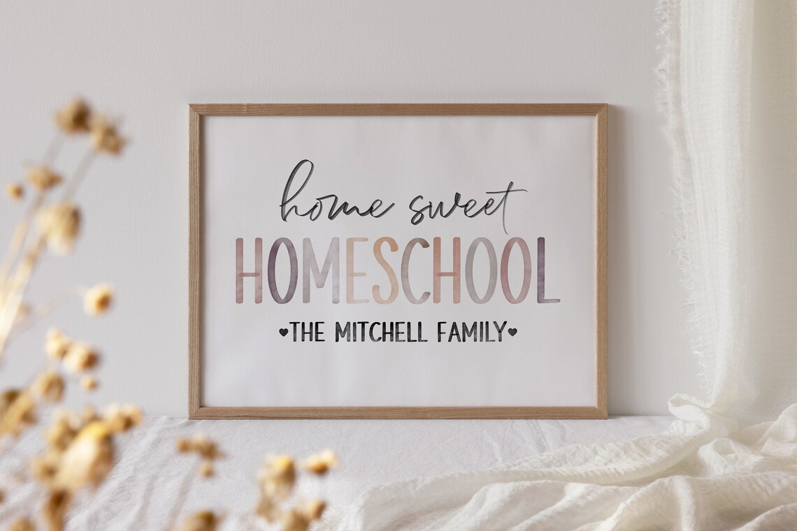 Custom Homeschool Sign Personalized Homeschool Print Home - Etsy
