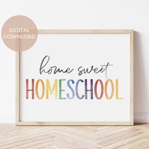 Home Sweet Homeschool, Homeschool Sign, Colorful Homeschool Decor ...