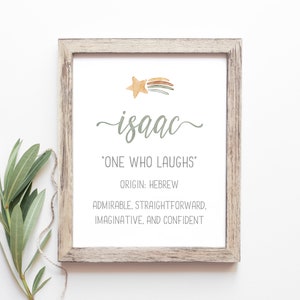 Isaac Name Meaning Print: Watercolor Nursery Decor (digital Download ...